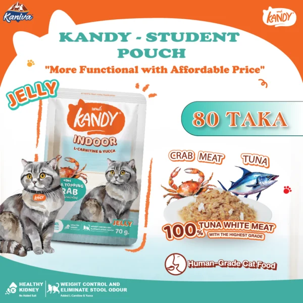 Kandy Student Pouch – Indoor Crab Meat Tuna - Kaniva Pet Food BD
